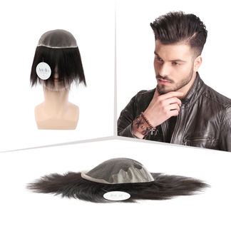 Artello FRENCH LACE Q6 Hair Patch for Men, 4D French Lace, 100% Remy ...