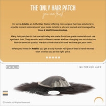 Artello FRENCH LACE Q6 Hair Patch for Men, 4D French Lace, 100% Remy ...